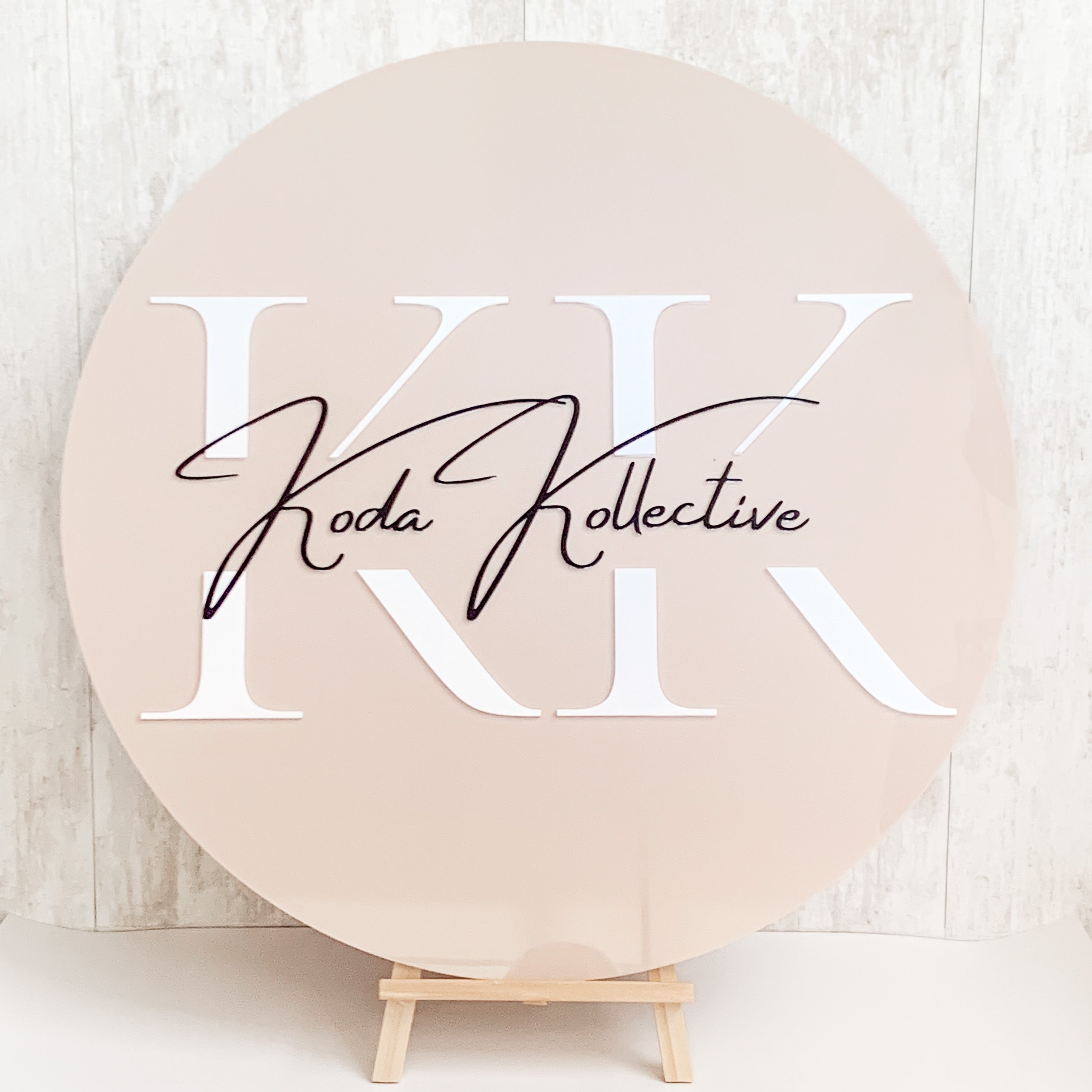 Custom Round Business Sign – Pink & Ink Co